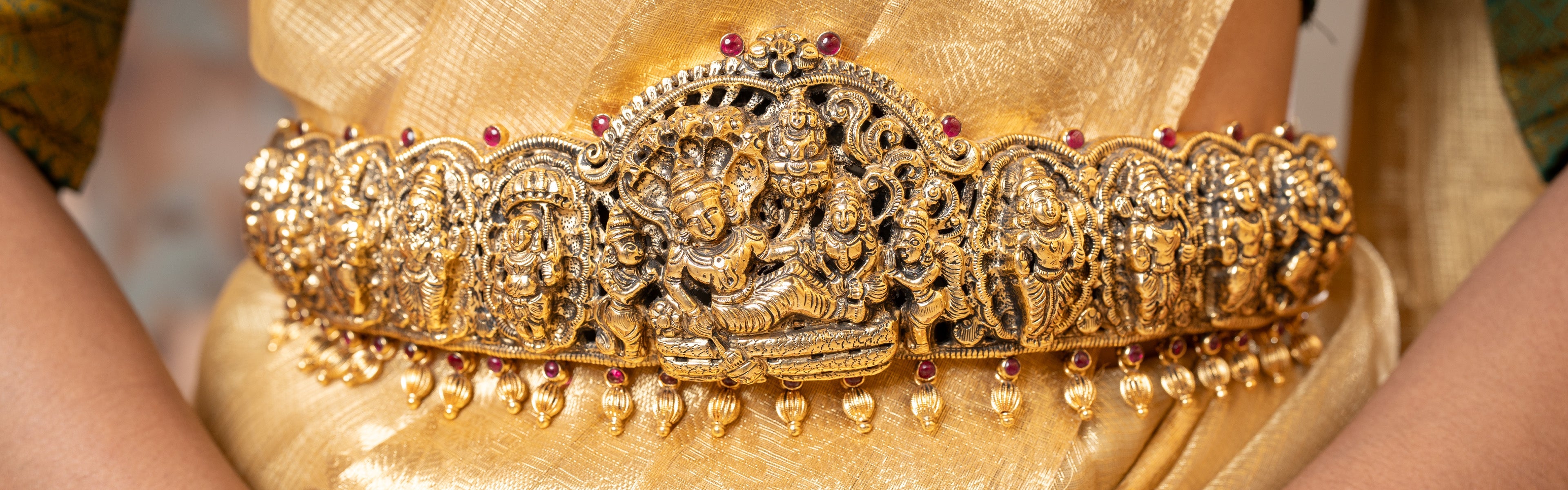 Buy Nagas Oddiyanam 925 Silver Nagas Hip Belt Antique Lakshmi Vaddanam ...