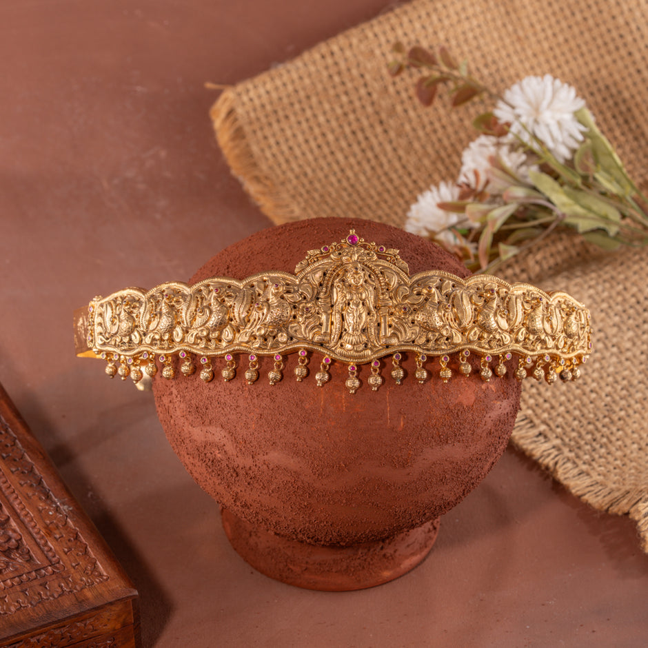Buy Gold Plated Silver Oddiyanam Online | 925 Silver Vandanam/Oddiyanam ...