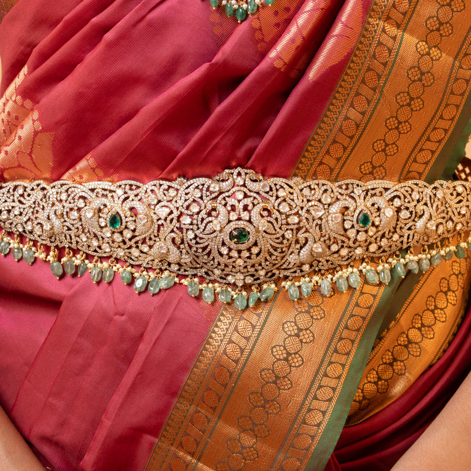 Buy Gold Plated Silver Oddiyanam Online | 925 Silver Vandanam/Oddiyanam ...